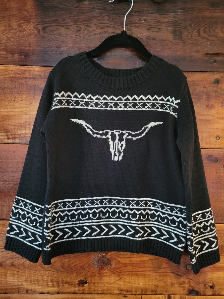 Kids Longhorn Sweater– White Owl Creek Boutique